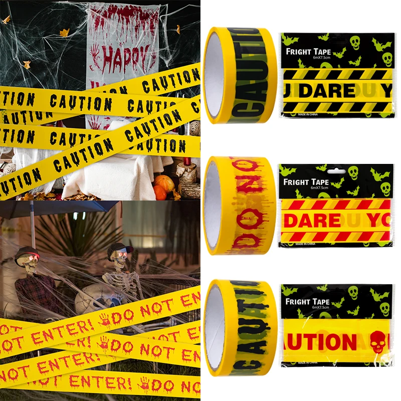 Halloween-Warning-Tape-Signs-Halloween-Props-Window-Prop-Danger-Warning ...