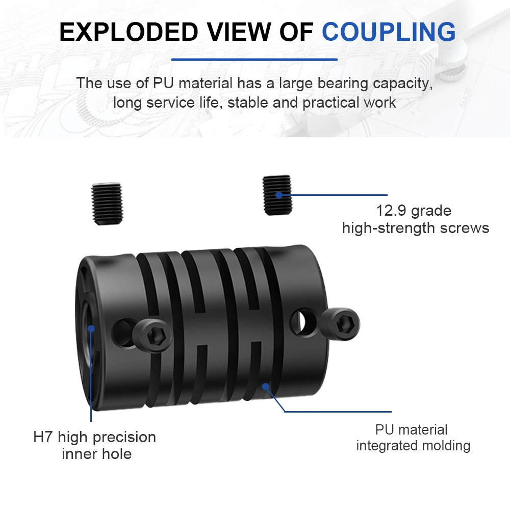 Small Plastic Spider Motor Encoder Shaft Coupling With Standard Bolt