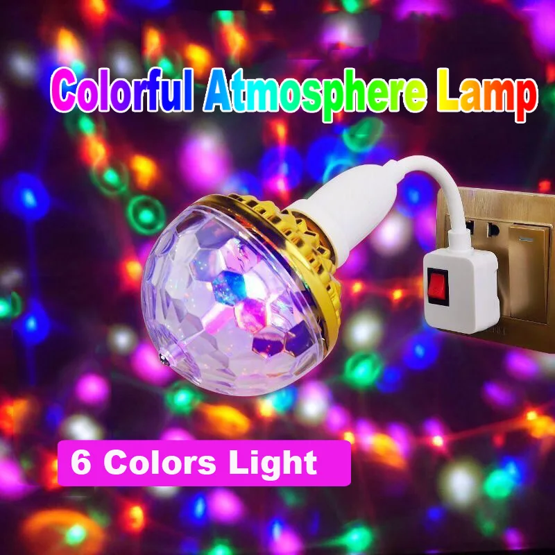 Led Aautomatic Rotating Colorful Stage Effect Lamp Bulb E27 Bedroom ...