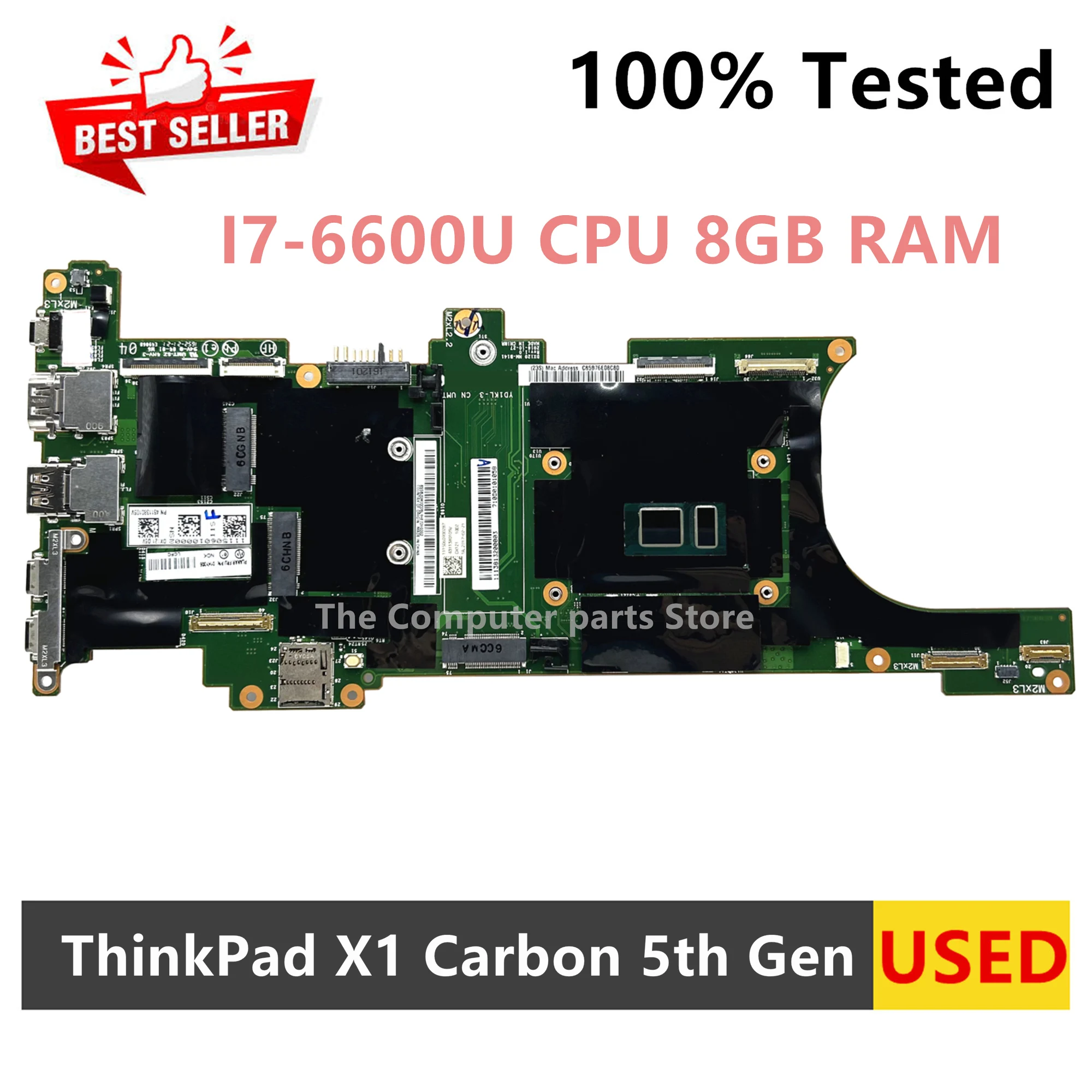 Refurbished For Lenovo ThinkPad X1 Carbon 5th Gen Laptop Motherboard ...