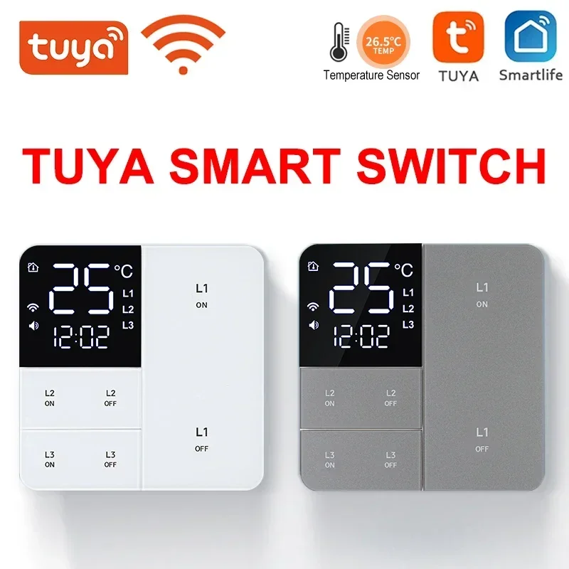 Tuya Smart Wifi Switch With temperature time display function 100-250V ...