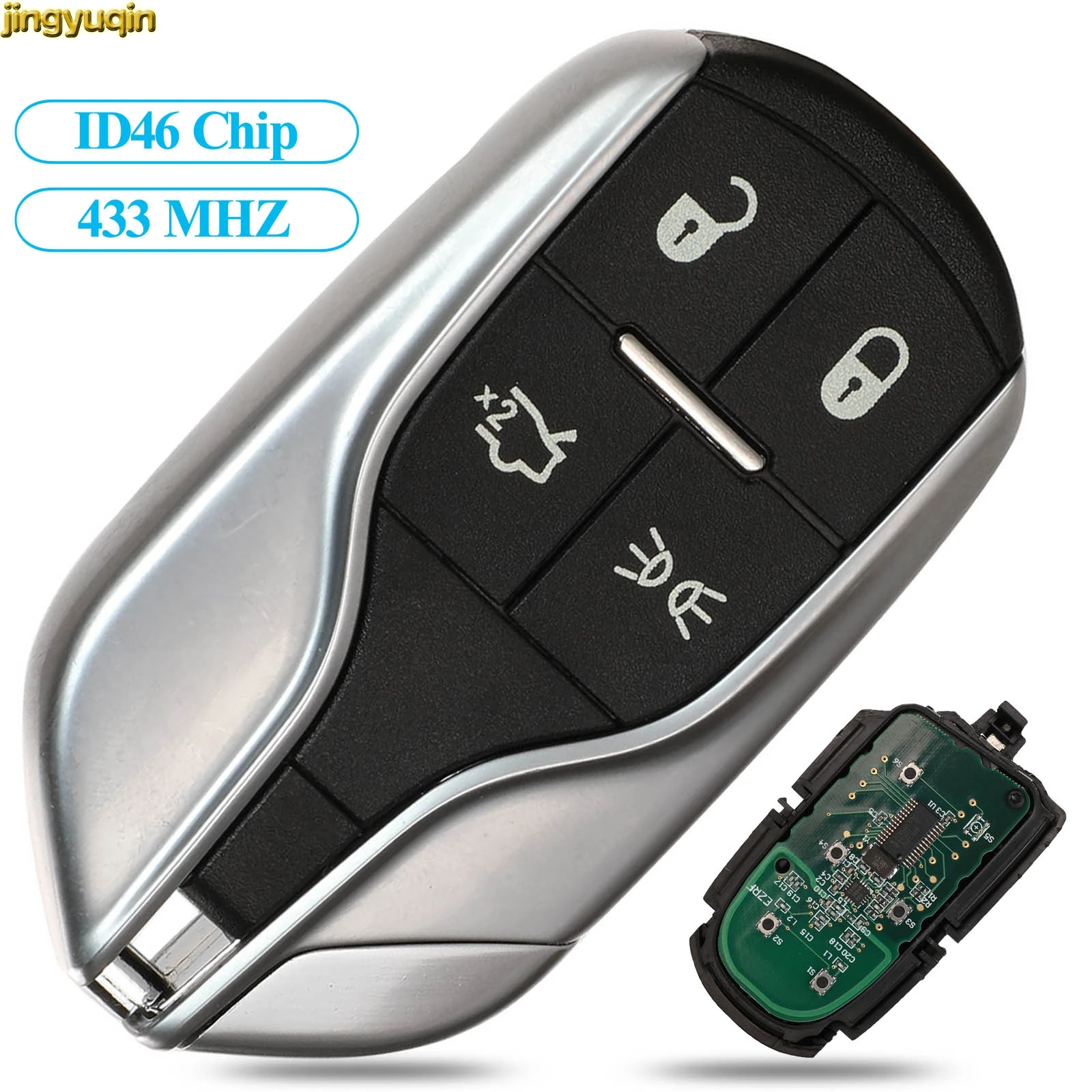 Jingyuqin Smart Remote Car Key 433MHz ID46 Chip For Maserati ...