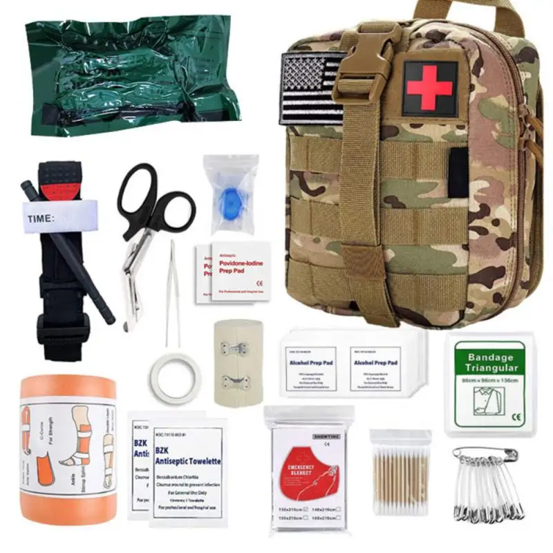 46 Pcs Tactical First Aid Kit Medical Tourniquet Equipment Survival Kit ...