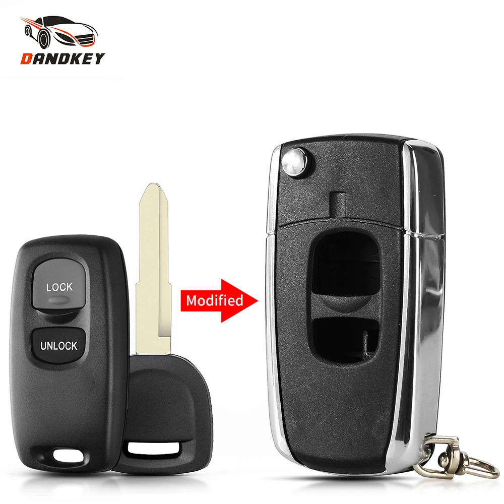 Dandkey Remote Car Key Case For Mazda 2 3 6 323 626 Fob Updated Folding ...