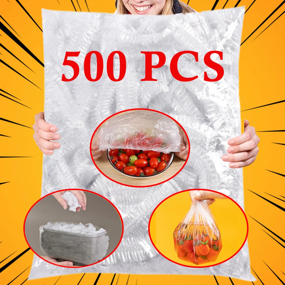 100/200/300/500pcs Colorful Saran Wrap Disposable Food Cover Food Grade ...