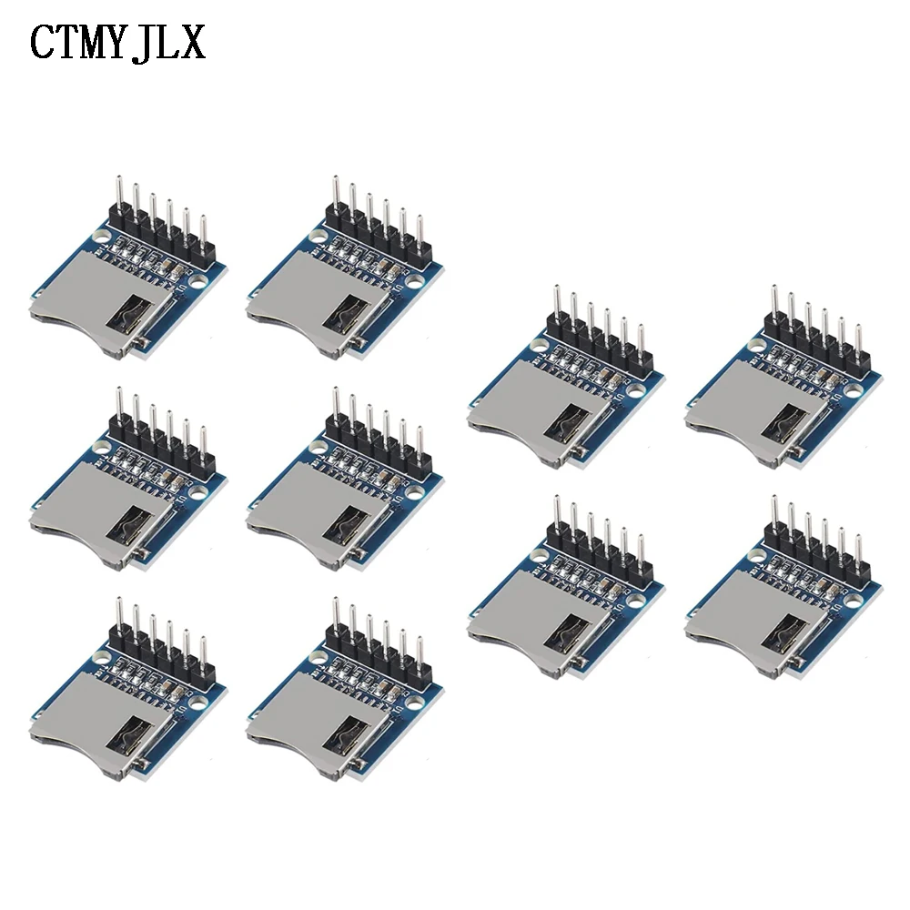 10Pcs-Micro-SD-TF-Card-Adapter-Reader-Module-With-SPI-Interface-Level ...