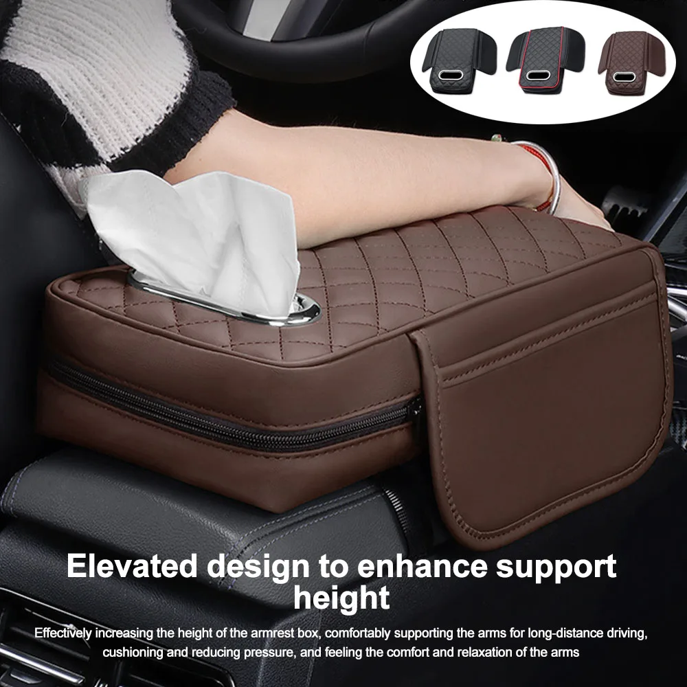 Car Armrest Tissue Boxes Armrest Pad Arm Rest Protection Cushion Cover ...