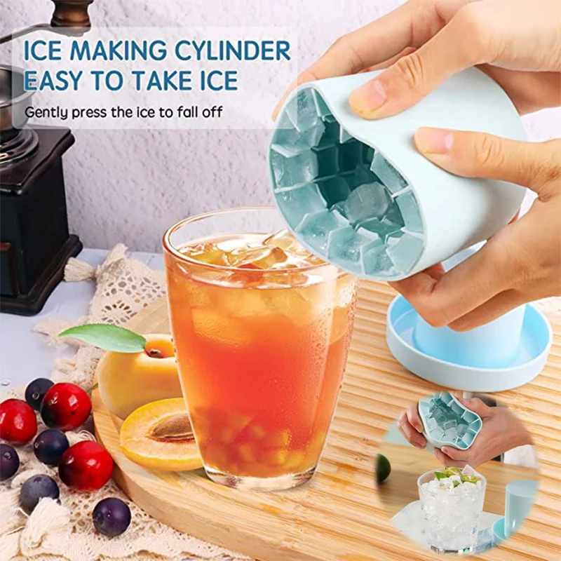 Food-Grade-Silicone-Ice-Mold-Round-Cylinder-Ice-Cube-Making-Mold-Freeze ...