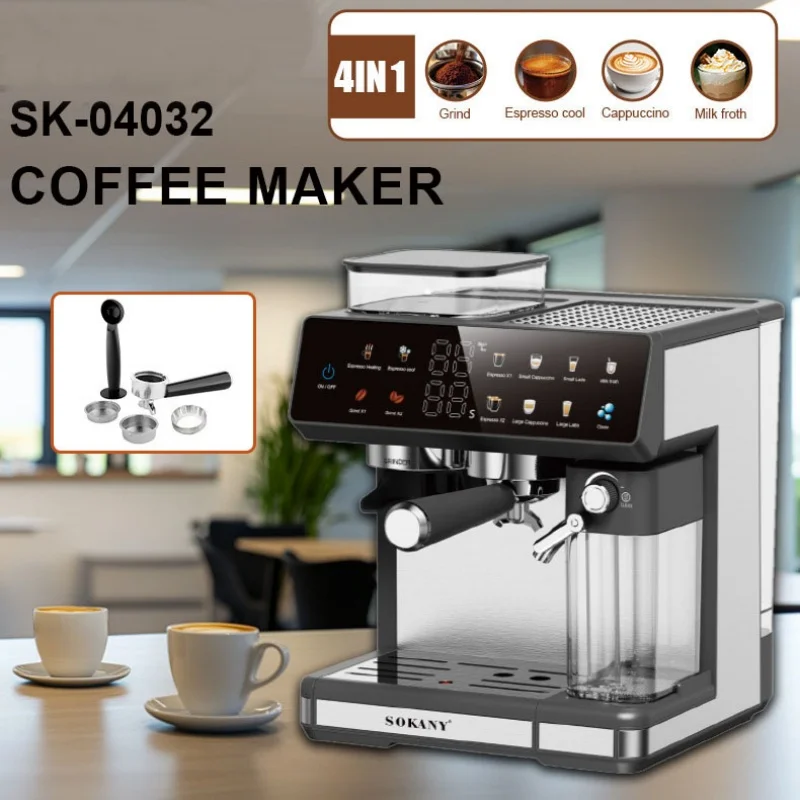220V Fully Automatic Italian Coffee Machine With Grinding Function ...