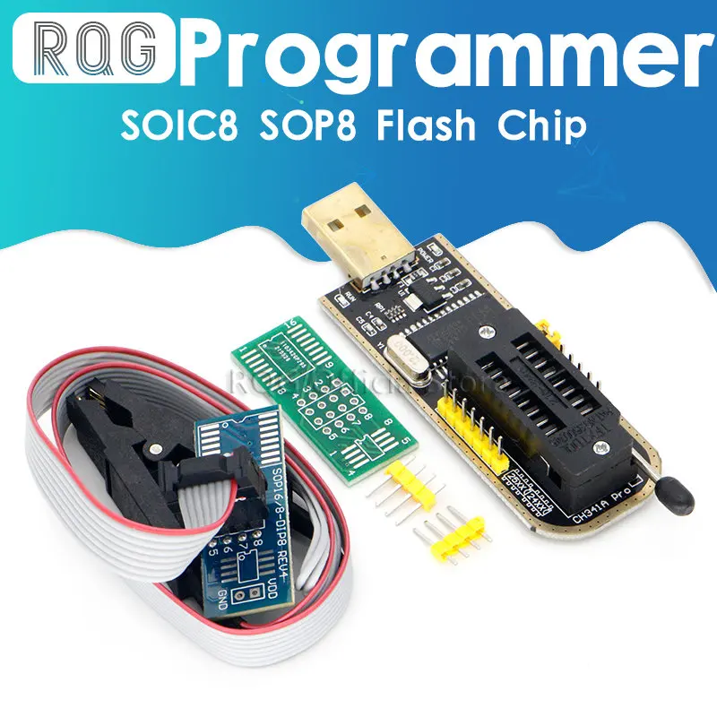 Eeprom Flash Bios Usb Programmer Module | Test Clip | Diy Kit - Ch341 ...
