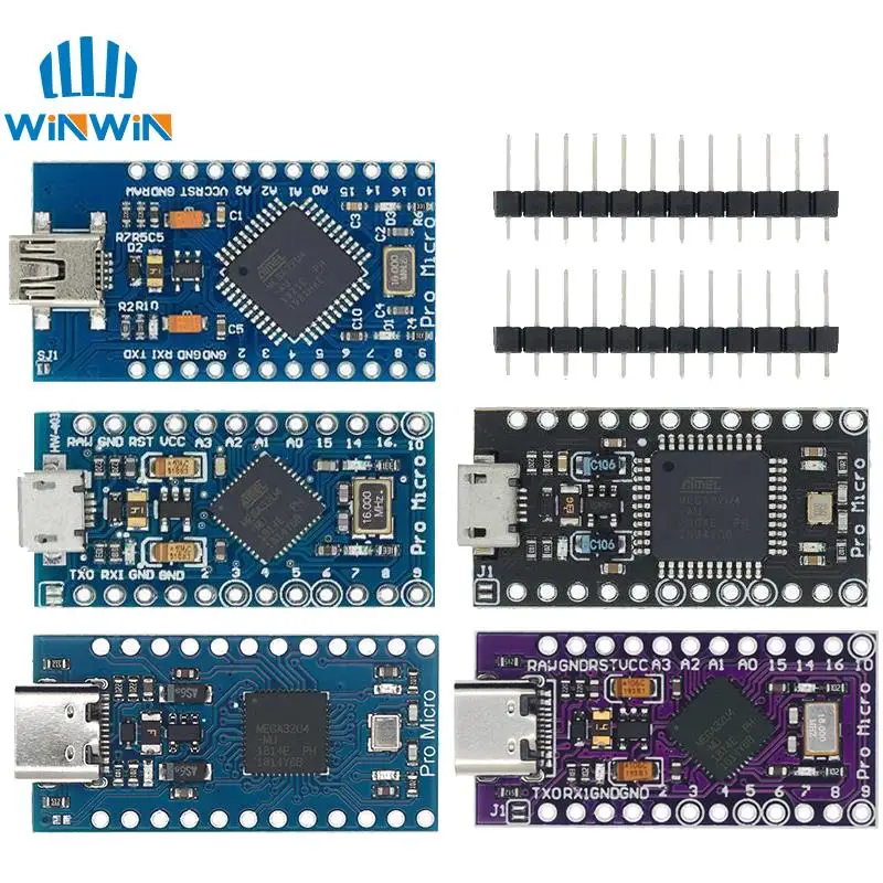 Mini/typu C/Micro USB Pro Micro ATMEGA32U4 5V/16MHZ moduł z bootloadera ...