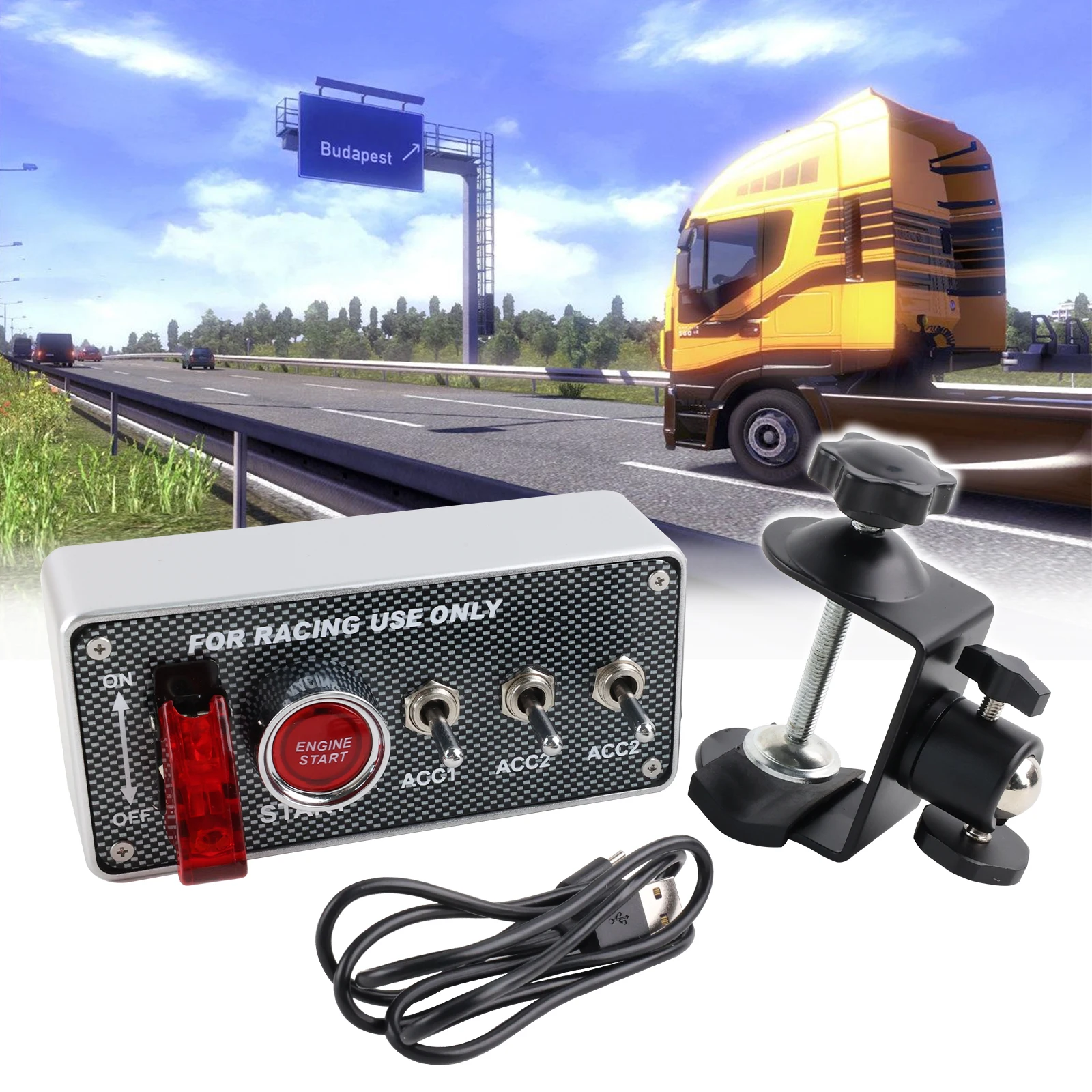 USB12V-Ignition-Switch-Panel-Ignition-Push-Buttons-LED-Toggle-Switch ...