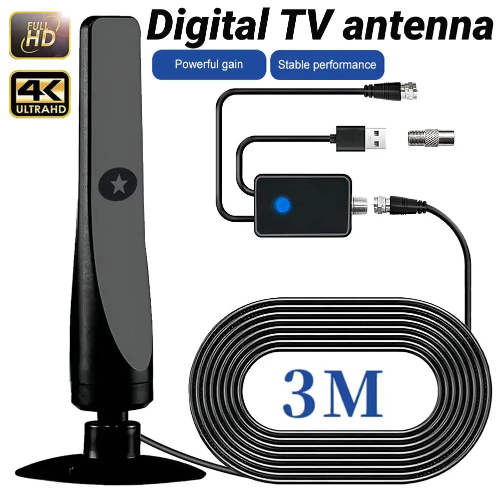 TV Digital Antenna with Signal Booster HD Antenna Support 4K 1080P ...