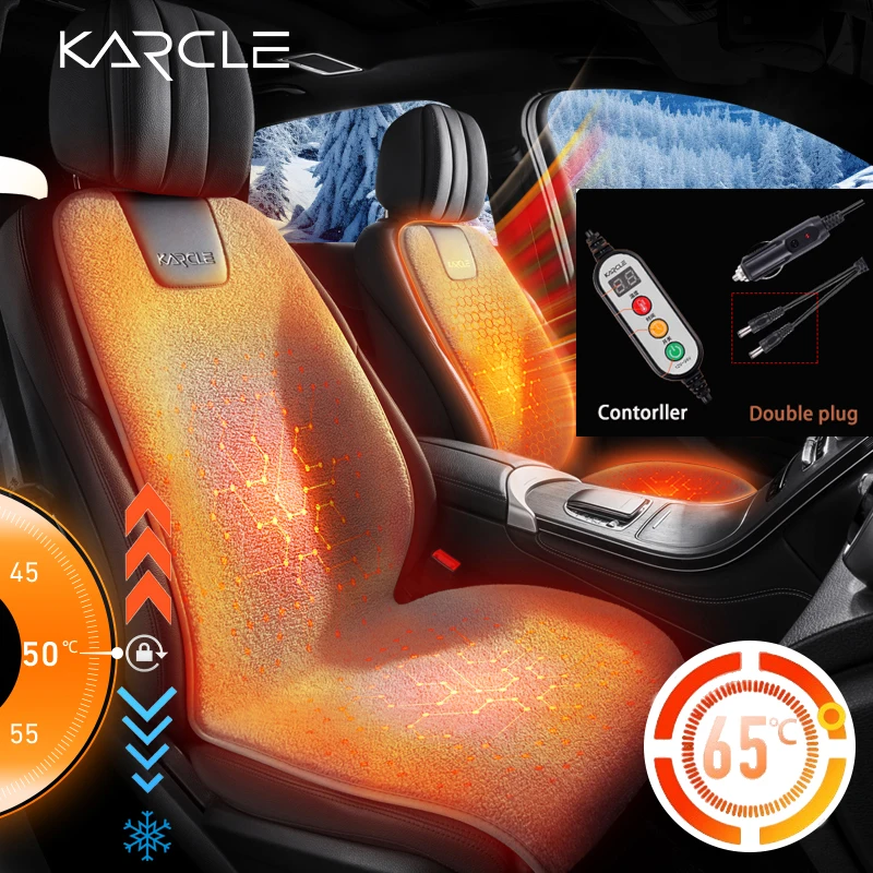 12-24V Heated Car Seat Cushion Auto Plush Seat Protector Cloak Cover ...
