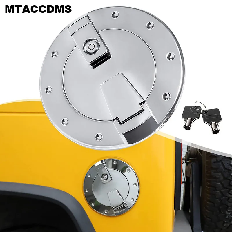 Heavy Duty Fuel Door Locking Billet Aluminum Gas Tank Cap Cover Fit For ...