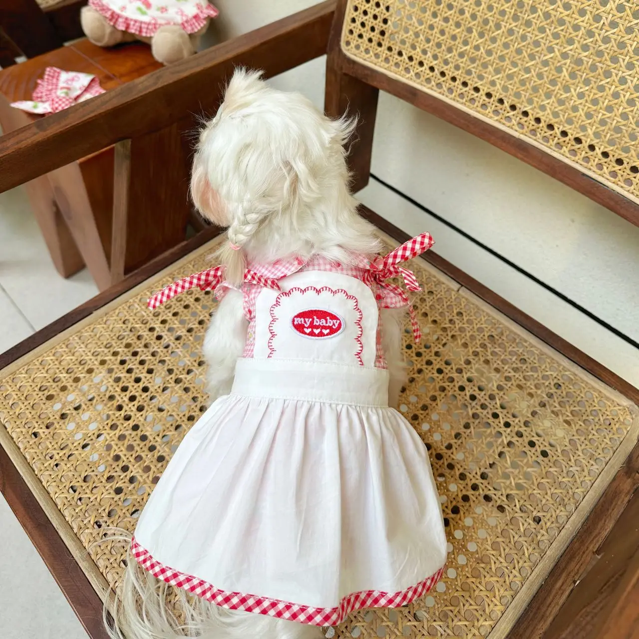 Pet-Embroidery-Pure-Cotton-Plaid-Apron-Pet-Skirt-Small-Dog-Skirt-Puppy ...