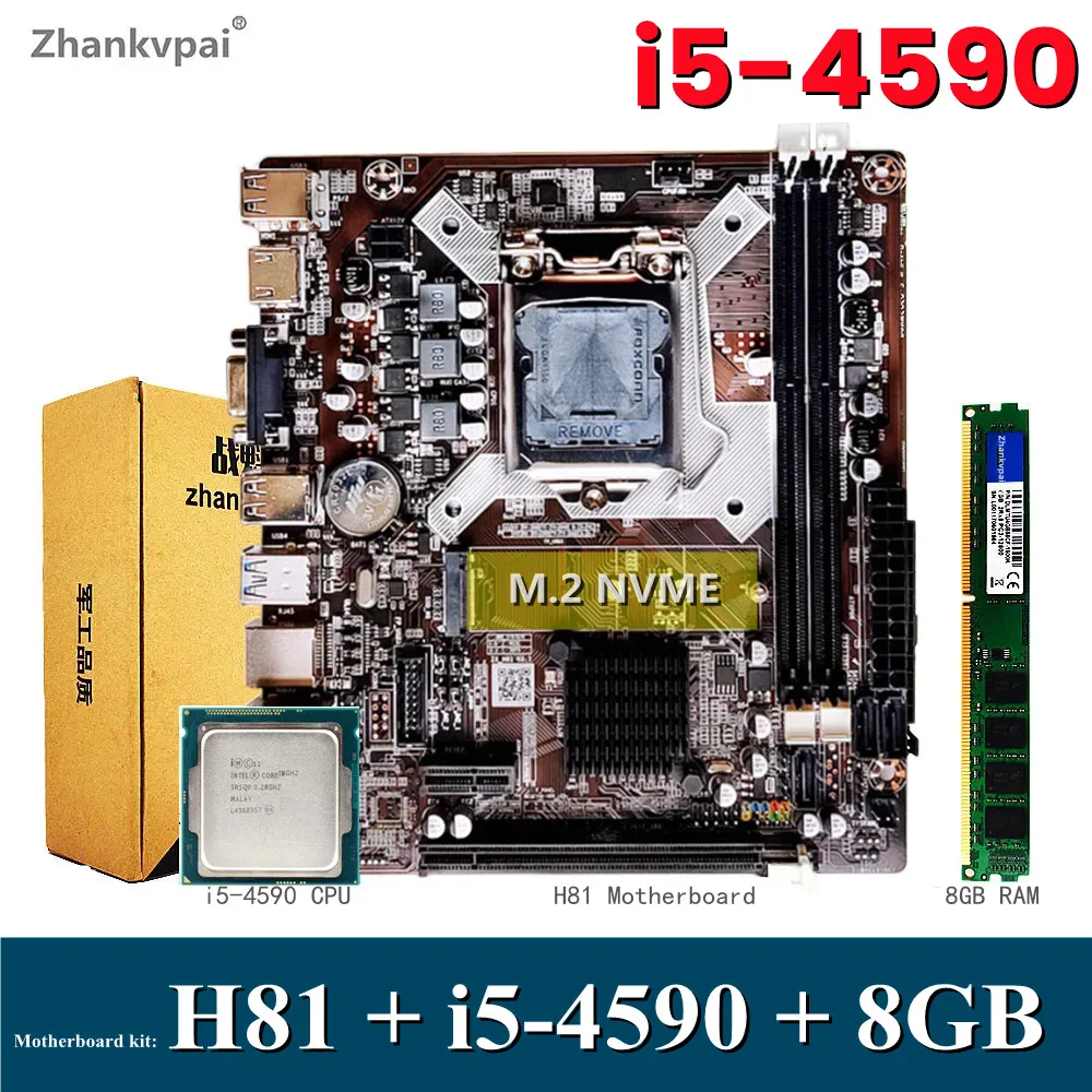 H81-Desktop-Computer-Motherboard-Kit-Intel-Core-Quad-Core-i5-4590-CPU ...