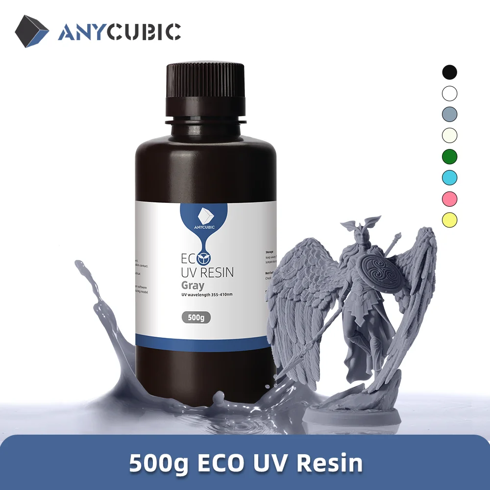 ANYCUBIC-3D-Printer-Resin-500g-with-Low-Odor-and-Safety-405nm-UV-Plant ...