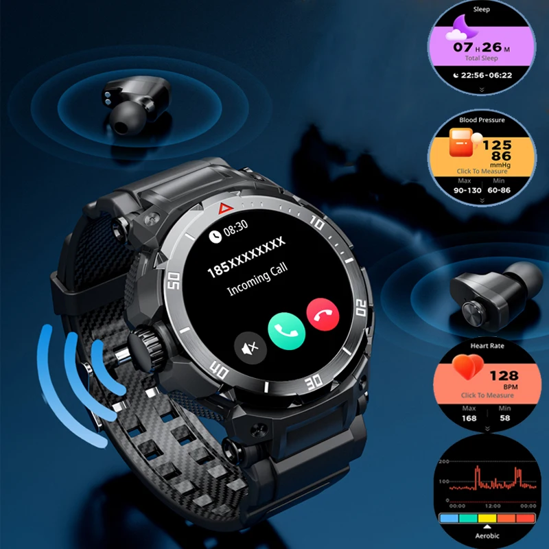 2025 New Smart Watch TWS 2-in-1 Wireless Headphone Music Call Men ...