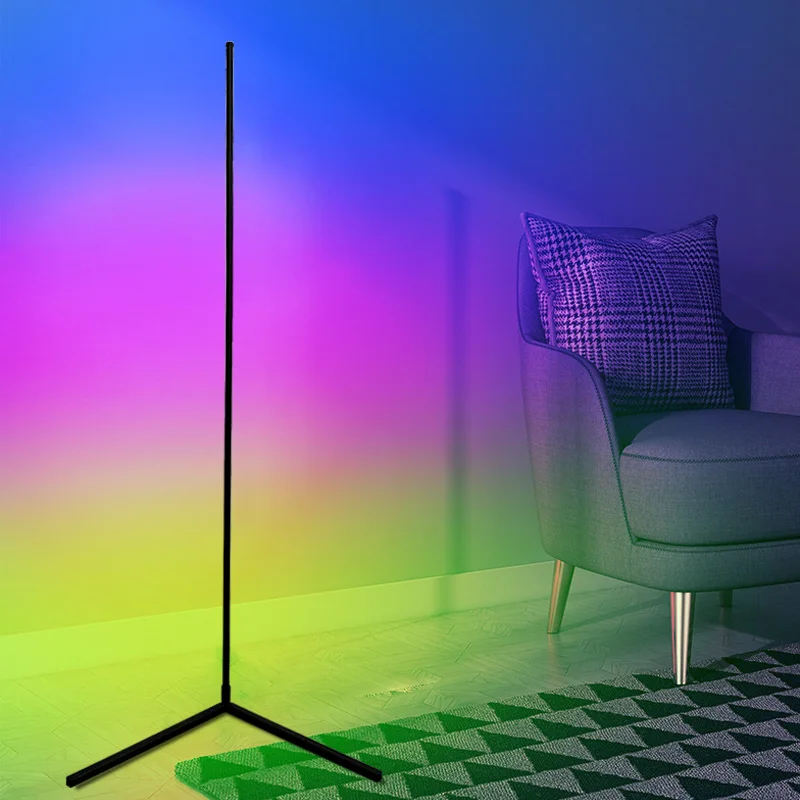150cm Rgb Led 플로어 램프 현대 거실 코너 플로어 램프 블루투스 App 원격 제어 Led 스탠드 조명 Dimmable