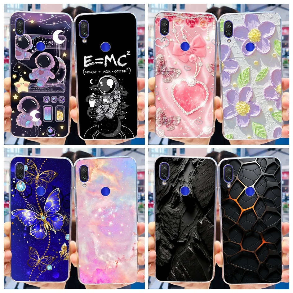 For-Xiaomi-Redmi-Note-7-Case-Cute-Astronaut-Love-Heart-Flower-Phone ...