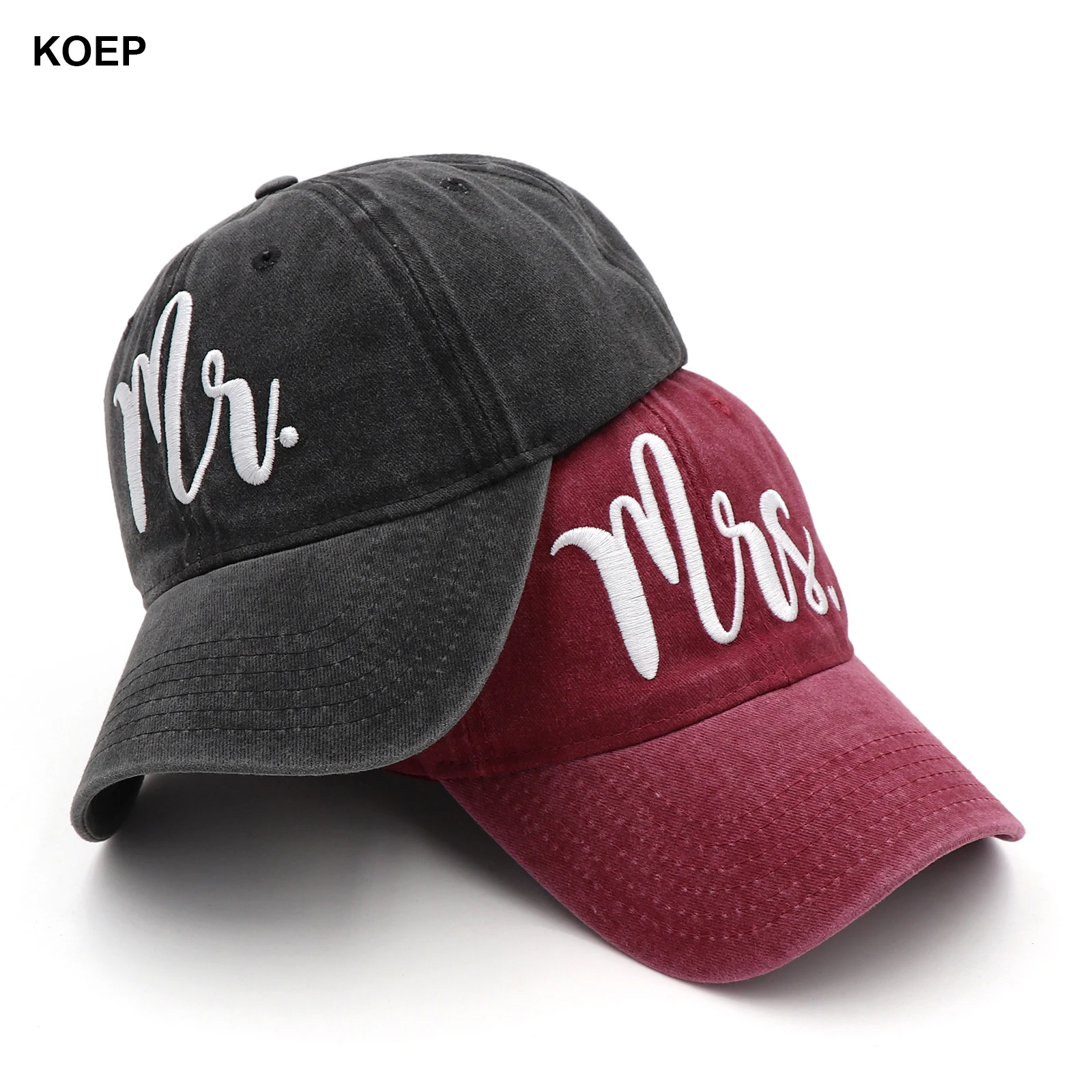 KOEP Mr. And Mrs. Baseball Cap Fishing Caps Men Outdoor Women Washed ...
