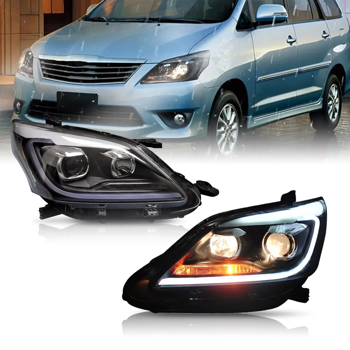 Piezas-de-coche-accesorios-l-mparas-de-cabeza-LED-para-Toyota-Innova ...