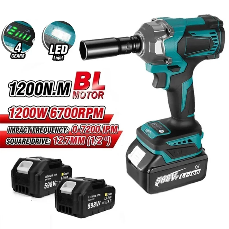 1200N-M-Torque-Brushless-Electric-Impact-Wrench-1-2-Inch-Screwdriver ...