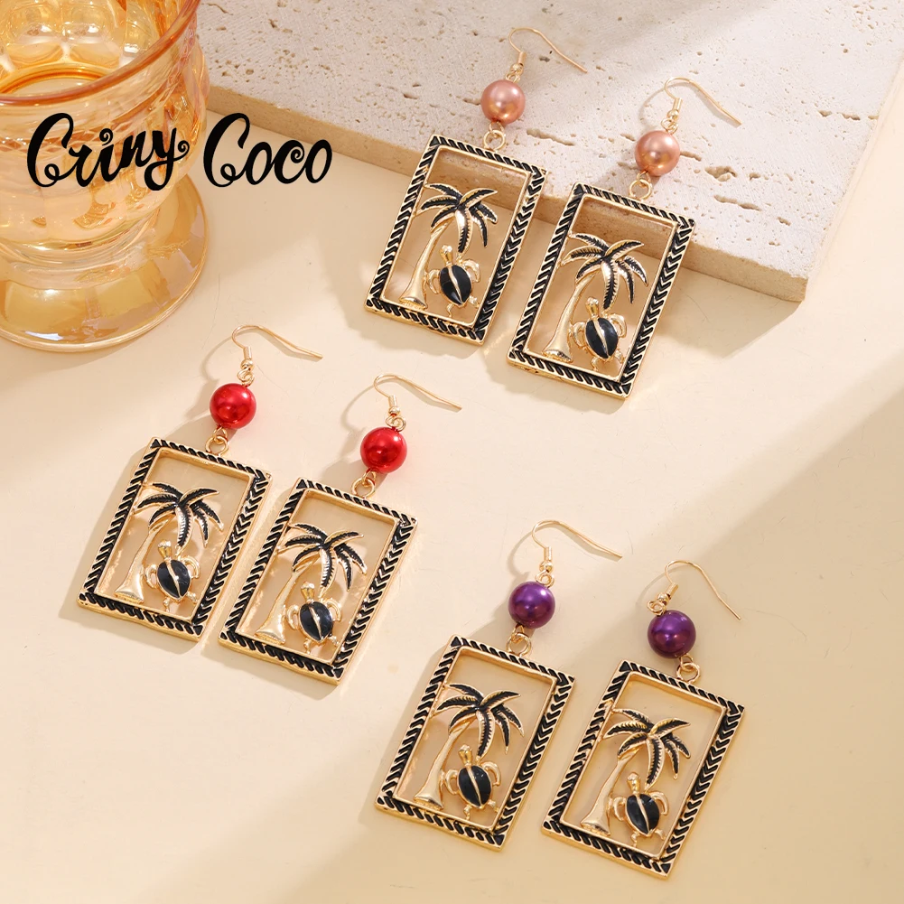 Cring-Coco-pendientes-de-rbol-de-Coco-Hawaiano-para-mujer-aretes-de ...