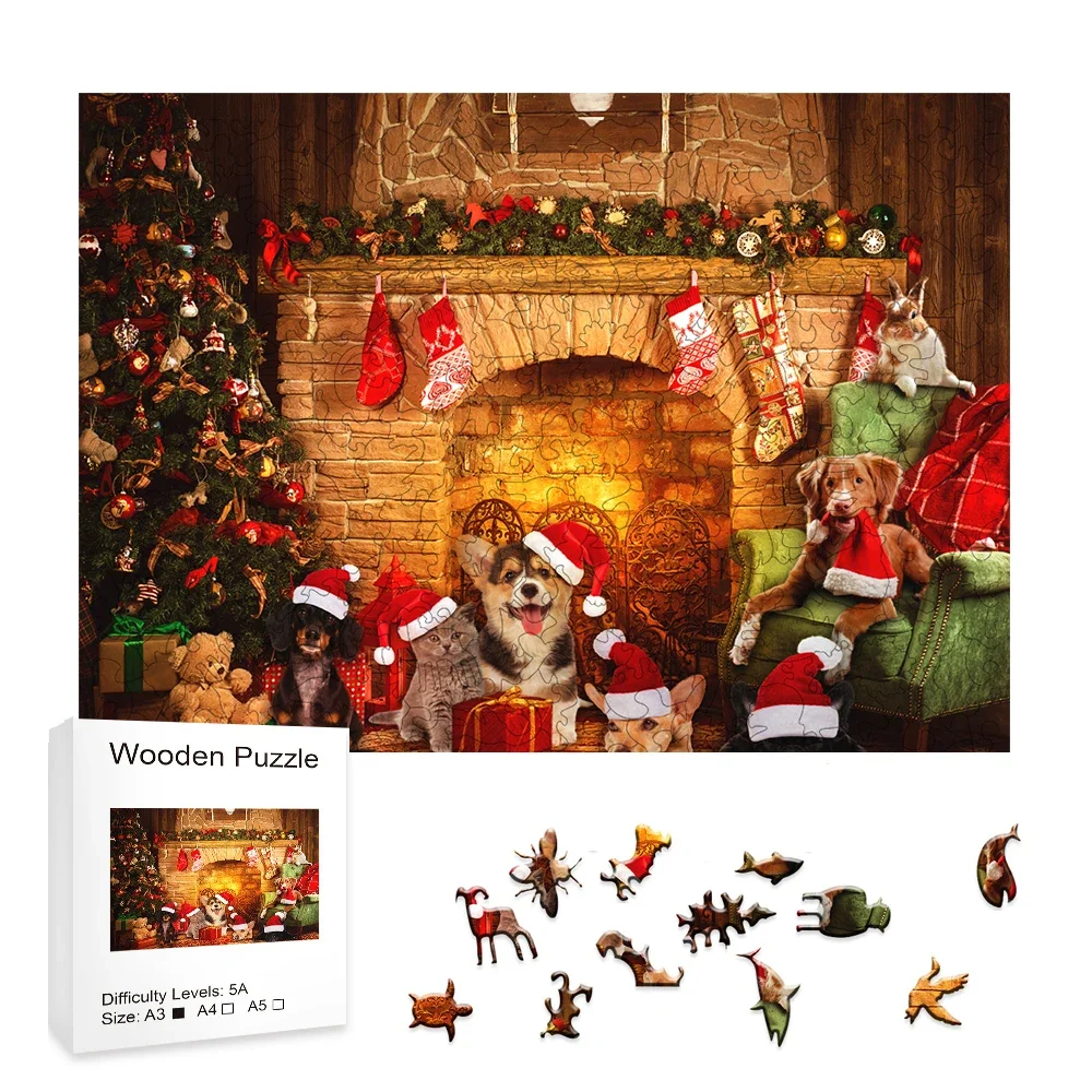 Christmas-Wooden-Puzzle-Irregular-Shaped-Christmas-Tree-Socks-Dogs ...