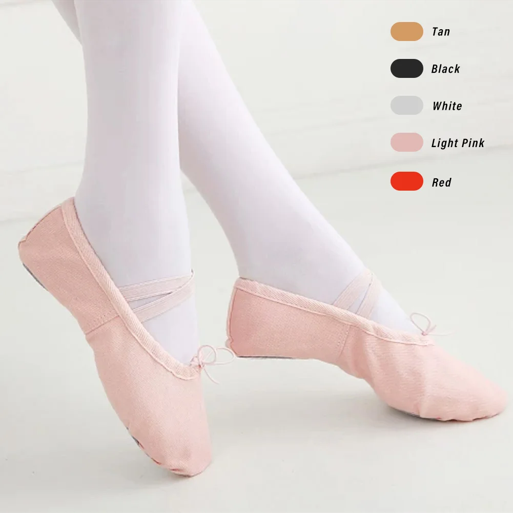 1pair Children Practise Ballerina Shoes Canvas Soft Sole Ballerina ...