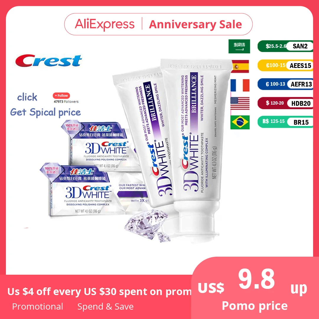 Professional Crest 3D White Original Toothpaste Anticavity Complex ...