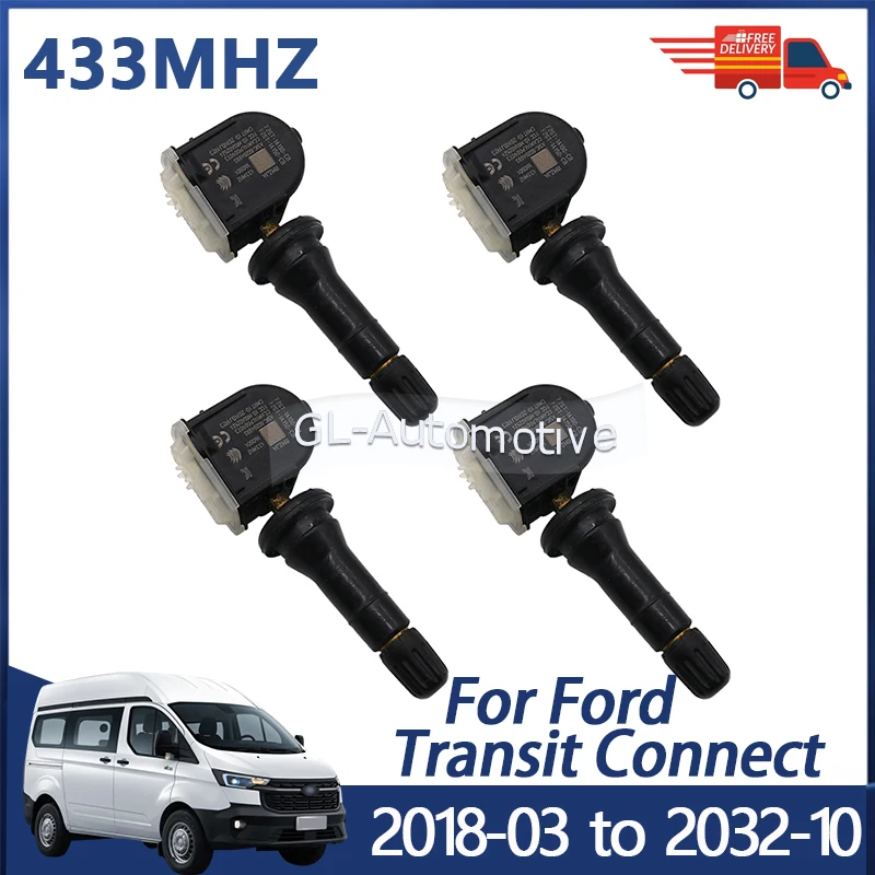 4PCS 433MHZ Tire Pressure Monitoring Sensor For Ford Transit Connect ...