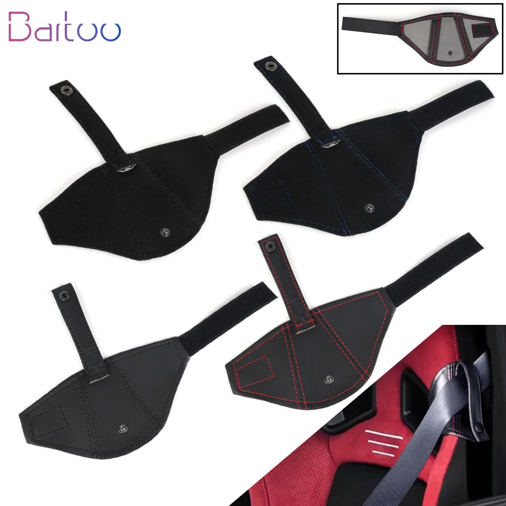 Suede Leather Safety Seat Belt Holder Protector PU Leather Car Racing ...