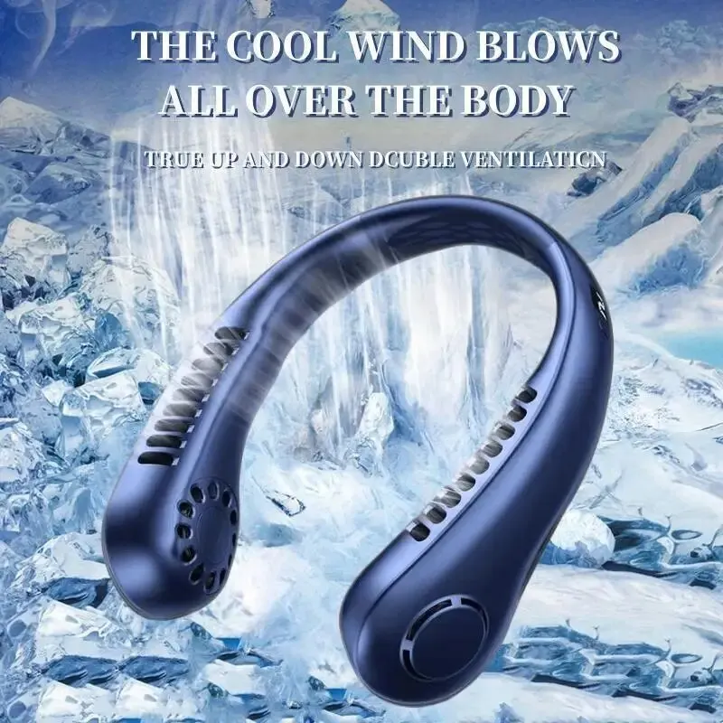 New-Mini-Hanging-Neck-Fan-High-Wind-3-Speed-Adjustable-USB-Charging ...