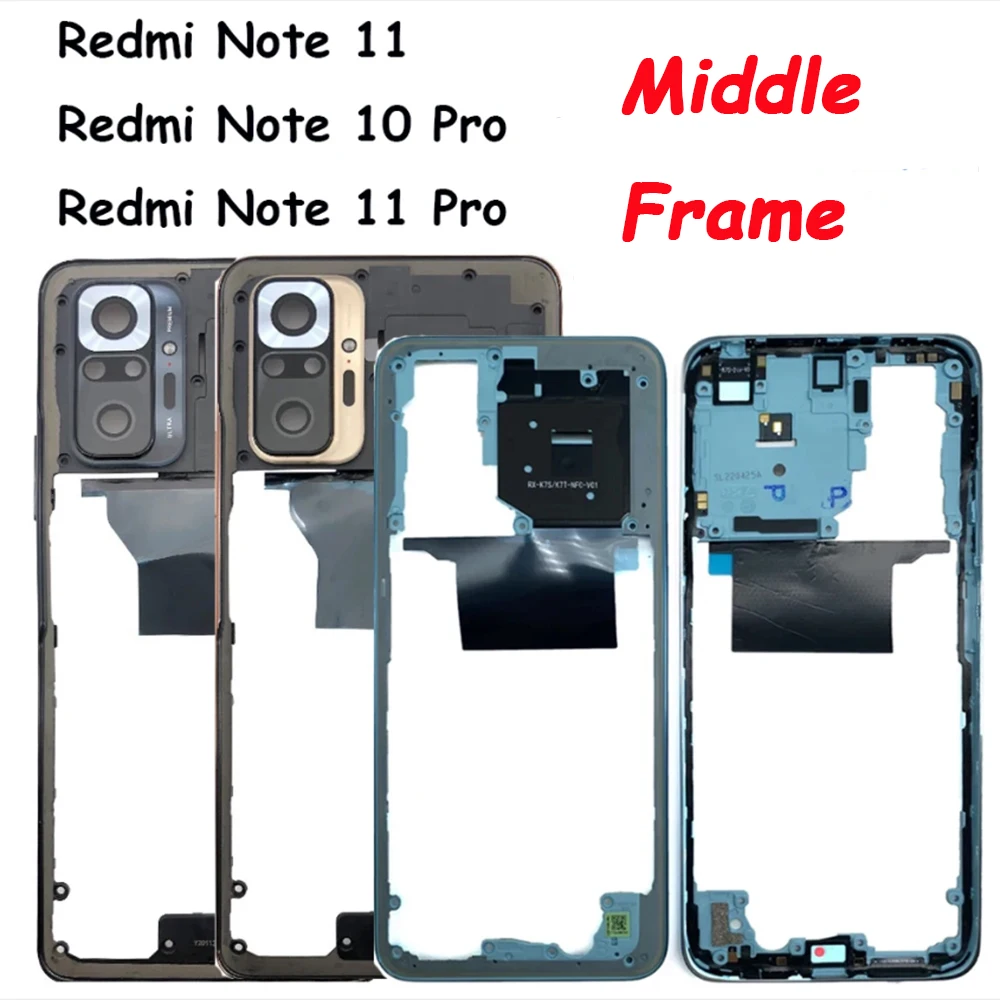 For-Xiaomi-Redmi-Note-10-Pro-Middle-Frame-Front-Bezel-Back-Housing-Case ...