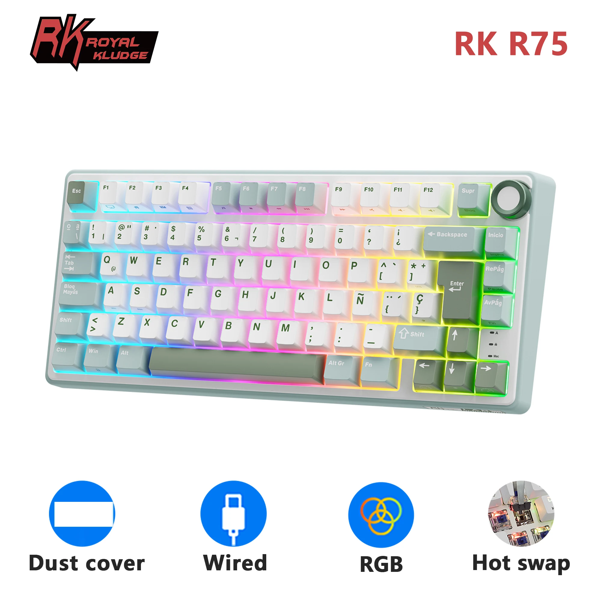 RK-Royal-Kludge-R75-Teclado-mec-nico-con-cable-80-teclas-RGB-retroiluminado-intercambiable-en ...