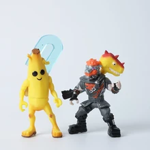 10pcs Unique Fortnites Toys Figure With Weapon Accessory Peely Skull ...