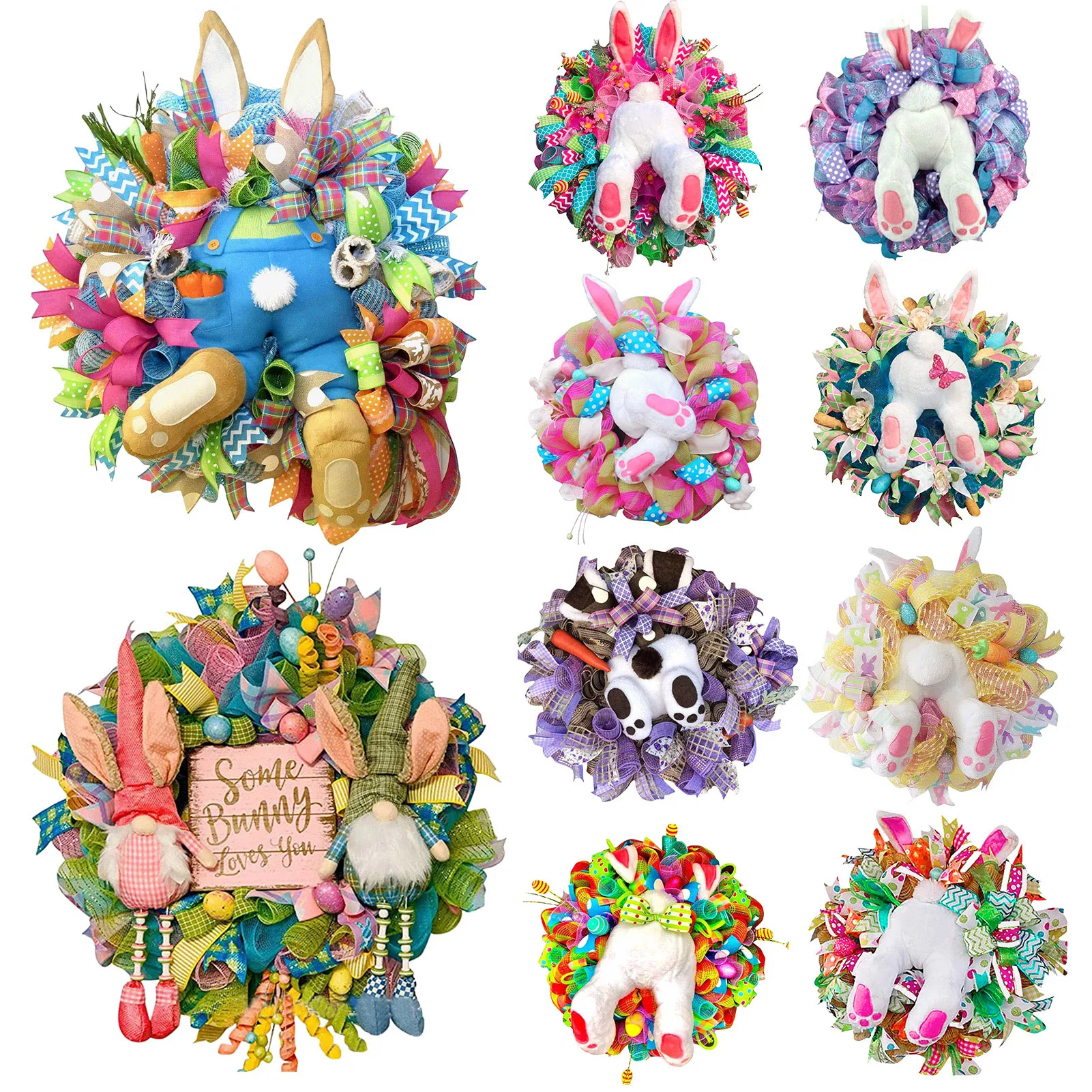 Corona de conejo de ladrón de Pascua con Cruz de Pascua, decoración del ...