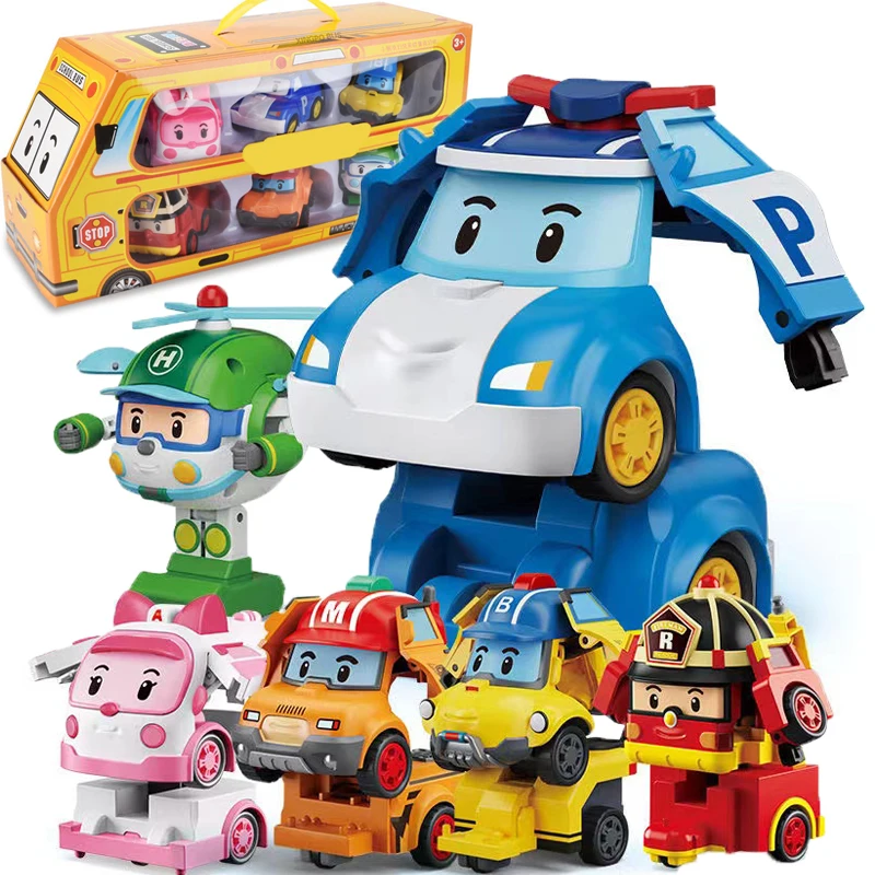 6pcs-Polis-Robocar-Action-Figure-Robot-Deformation-Transformation-Amber ...