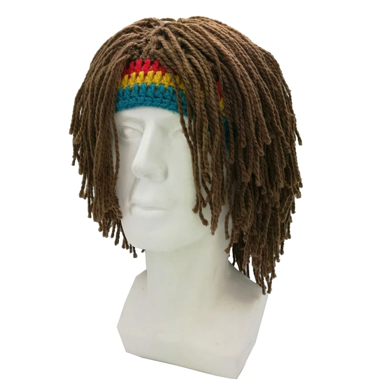 Hip-Hop-Cap-Reggae-Dreadlocks-Wig-Cap-Men-Women-Knitted-Beanies-Wig ...