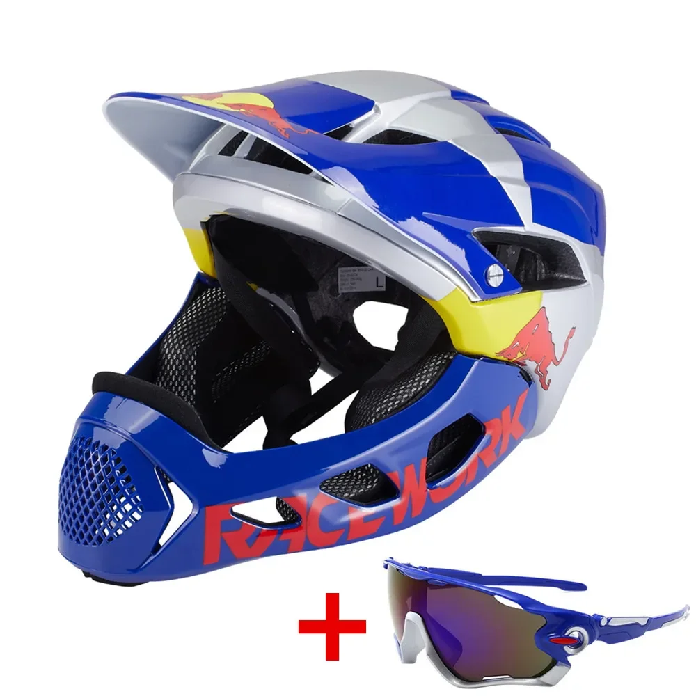 RACEWORK-Cross-country-Motorcycle-Helmet-Large-Mountain-Downhill-Pull ...