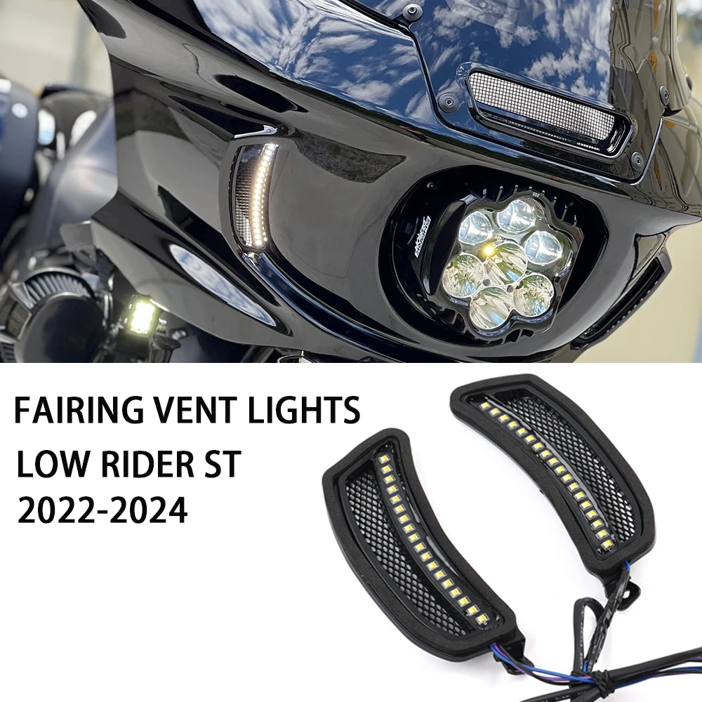 NEW Motorcycle LED FAIRING VENT LIGHTS For Harley Softail Low Rider ST ...