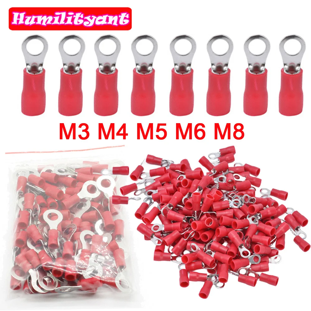 50PCS-100PCS-RV1-25-3-Rec-Ring-insulated-terminal-Cable-Wire-Connector ...