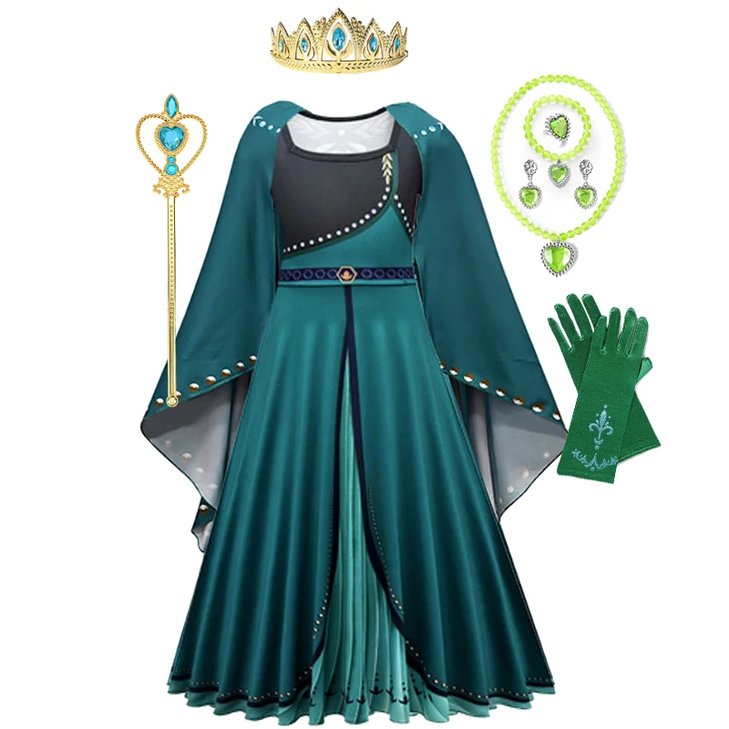 Frozen 2 Anna Coronation Dress Girl Princess Cosplay Costume Children ...