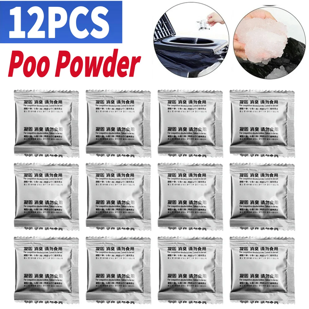 12-Bag-Poo-Powder-Camping-Toilet-Chemicals-Poo-Gel-Portable-Toilet ...