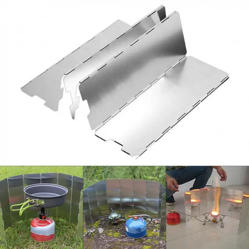 9-Plates-Gas-Stove-Wind-Shield-Outdoor-Camping-Picnic-Cooking-Burner ...