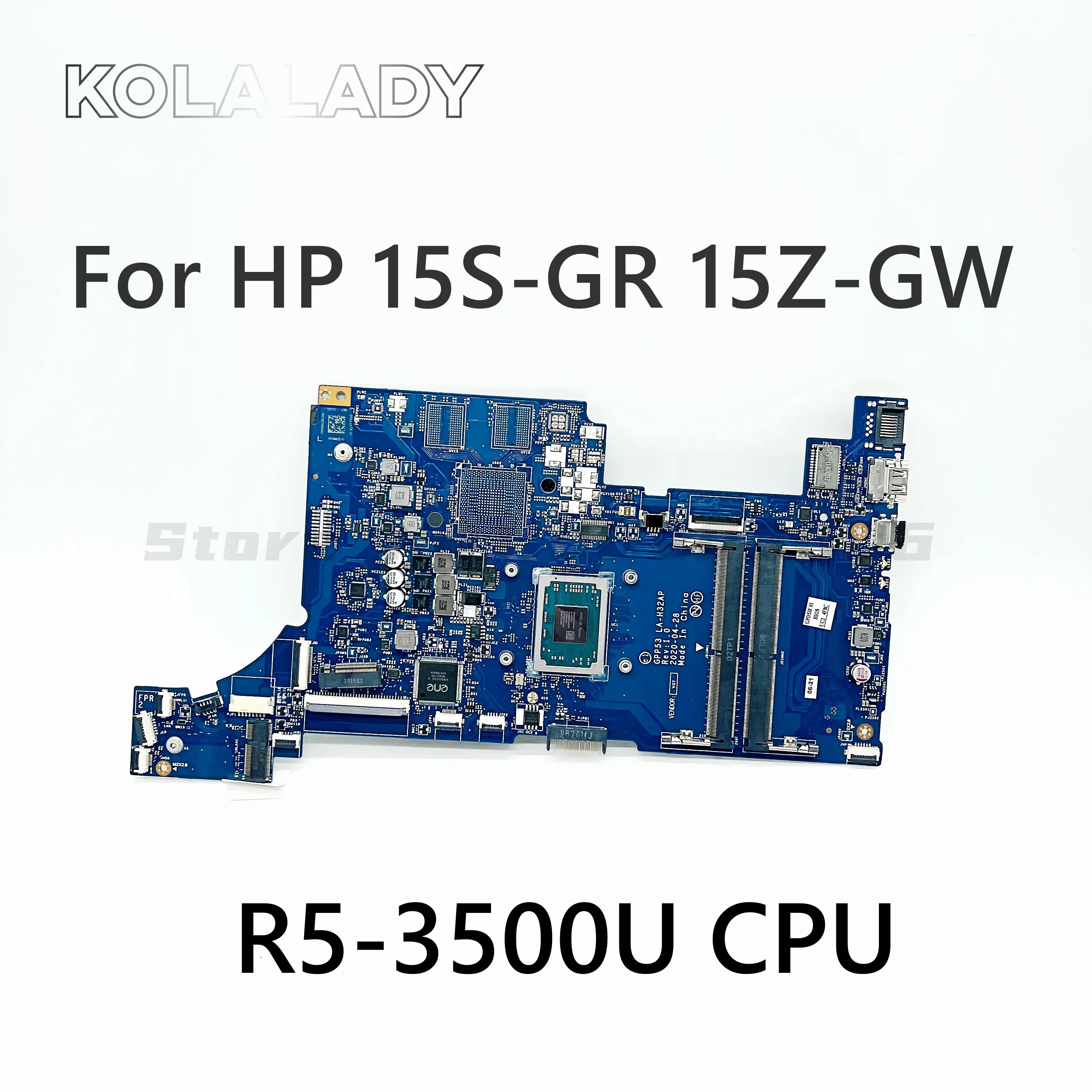 For HP 15-GW 15Z-GW 15-GR 15S-GR Laptop Motherboard GPP53 LA-H32AP Mainboard With R5-3500 CPU ...