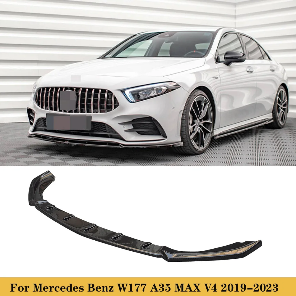 Carbon-Fiber-Front-Bumper-Lip-Spoiler-Splitters-For-Mercedes-Benz-A ...