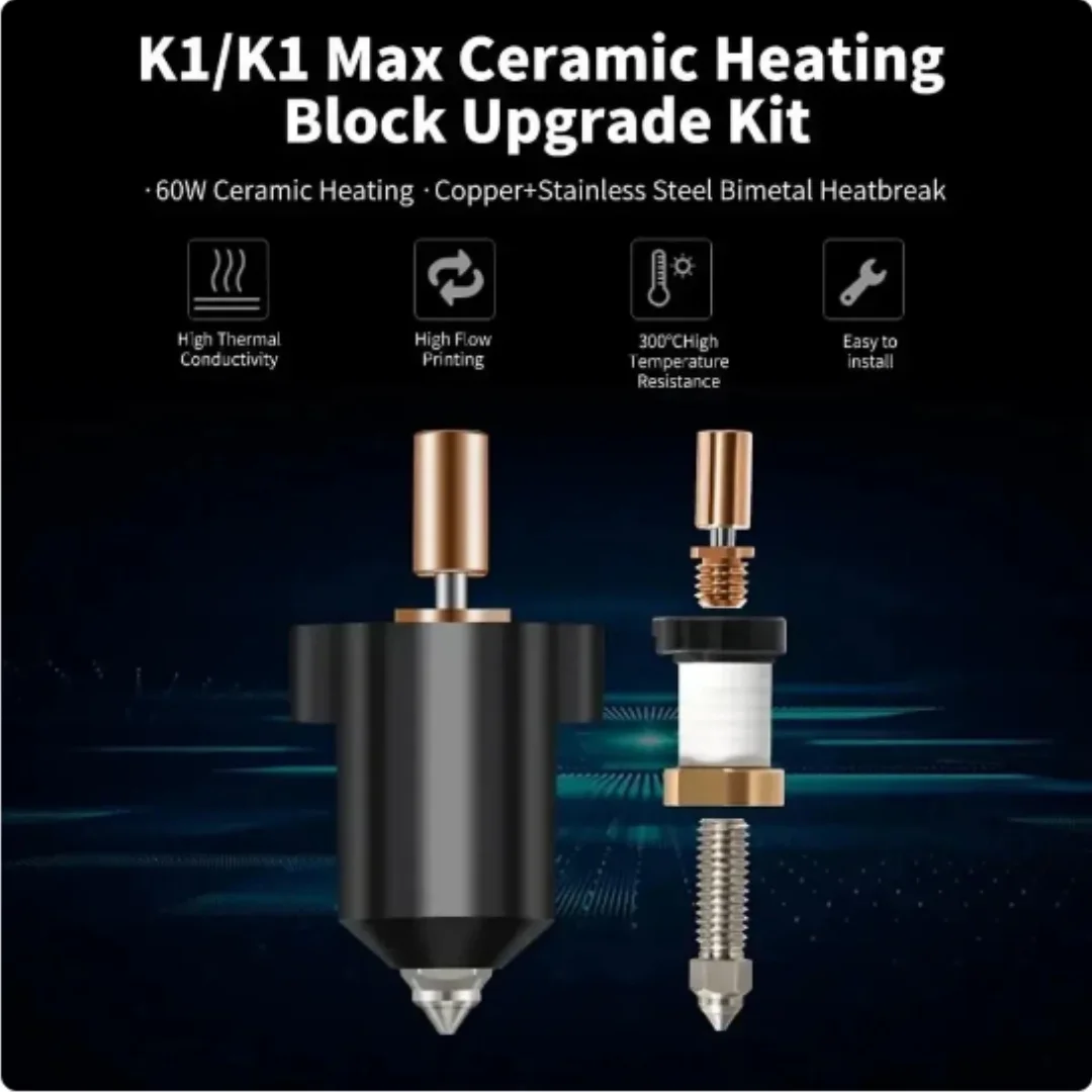 For-Creality-K1-K1-Max-Hotend-Kit-Ceramic-Heating-Block-Nozzle-300-C ...